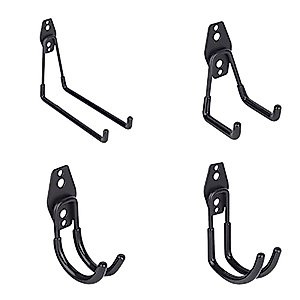 JZHOOM 4PCS Steel Garage Storage Hooks,Heavy Duty Garage Storage Pegboard Hooks for Garage Wall Utility Organizing Power Tools Ladders Bulk Items