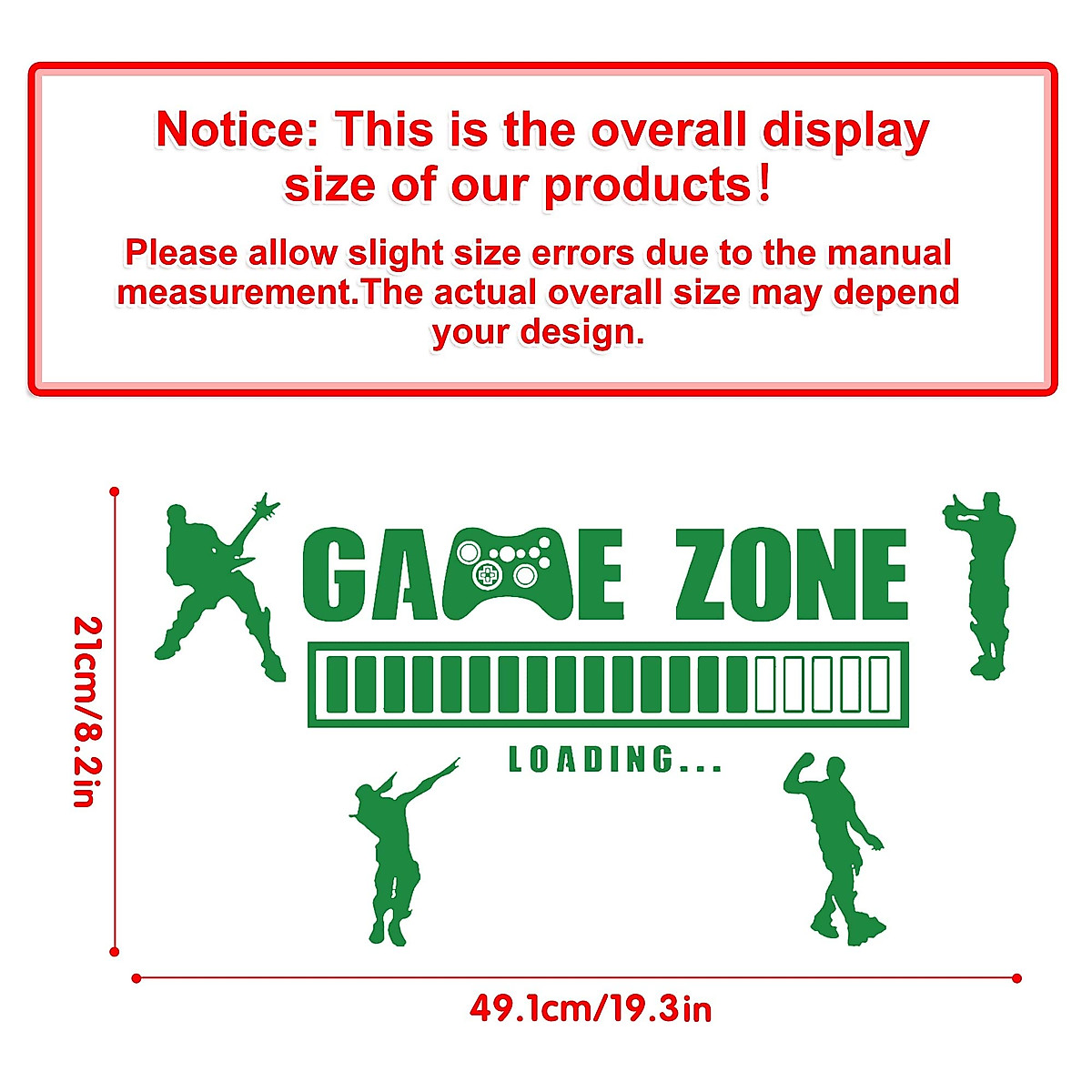 Gamer Wall Decals Stickers Glow in The Dark Gaming Zone Wall Decal Game Zone Wall Decals for Girls Boys Kids Playroom Bedroom Decor