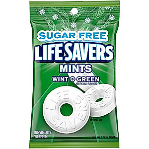 LIFE SAVERS Wint-O-Green Sugar Free Breath Mints Hard Candy, 2.75 oz Bag