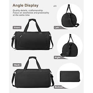 Weekender Bags For Women Men With Shoe Compartment Travel Bags For Women Men Large Duffel Bags For Traveling Gym Duffle Bag Travel Duffel Bags Black