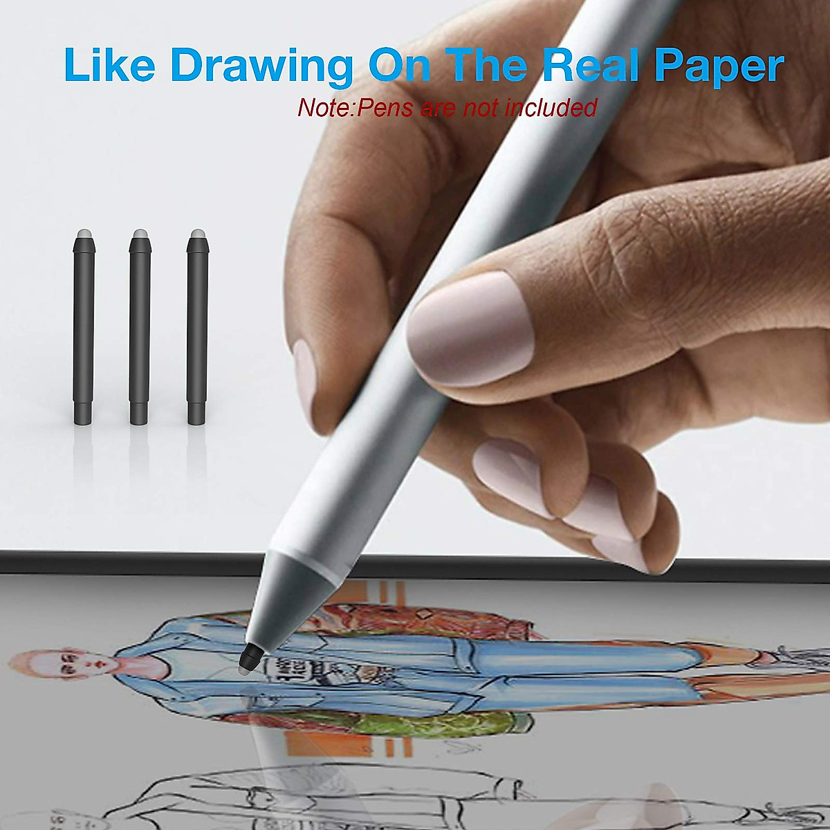 HB Pen Tips, Original Refill Replacement for Microsoft Surface Pen Model 1776(EYU-00009)，Surface Pro 4 Pen - 3Pack