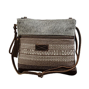 Myra Bag Presentable Small & Crossbody Bag Upcycled Cotton & Hair Leather S-3067