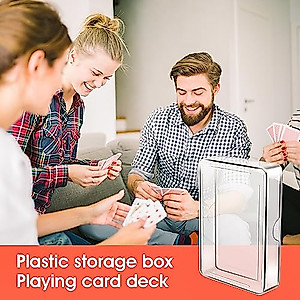 Grevosea 6 Pieces Clear Playing Card Boxes, Playing Card Case Snaps Closed Card Holder Organizer Plastic Card Deck for Gaming Cards, Business Card Storage 3.7 X 2.6 X 0.83 Inch