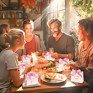 DECHISY 60Pack Small Thank You Gift Bags, 4.5x1.8x3.9 Inches Pink Paper Gift Bags with Ribbon Mini Gift Bags Bulk Wedding Candy favor boxes Birthday Party Favor Bags for Baby Shower Anniversary.