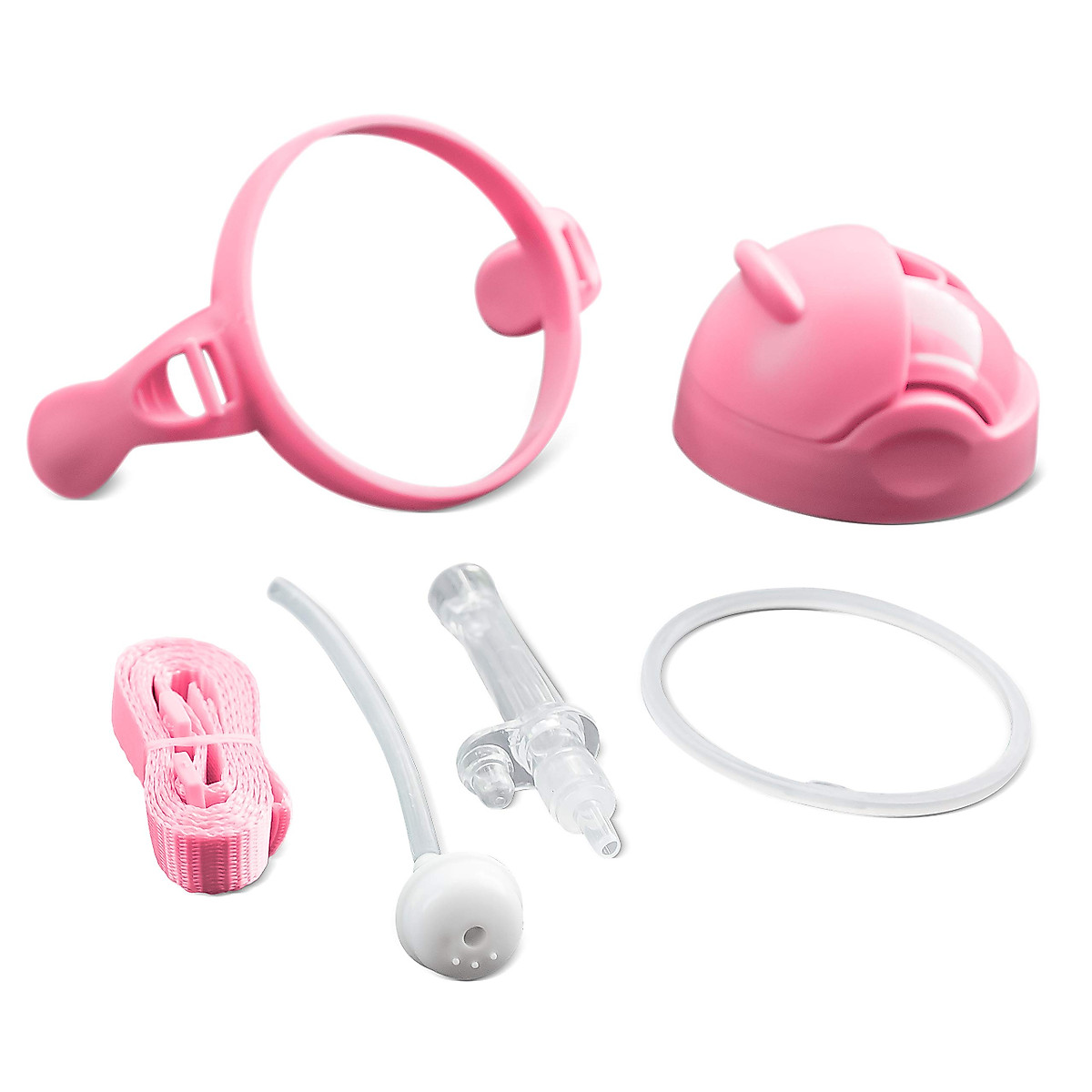ANPEI 3-in-1 Weighted Straw Sippy Cup Conversion Kit for Comotomo Bottles | Versatile, Leak-Proof - Easy-to-Use Solution for Babies and Toddlers | Compatible with 5oz & 8oz Bottle (Pink)