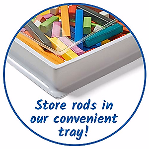 hand2mind Wooden Cuisenaire Rods with Trays, Math Manipulatives, Montessori Math Rods, Math Counters, Math Blocks, Counting Blocks, Montessori Math, Fraction Bars, Number Rods (Set of 6)