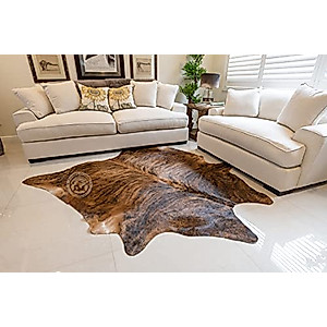 Genuine Brindle Reddish Cowhide Rug Size 6 x 7-8 ft. 180 x 240 cm