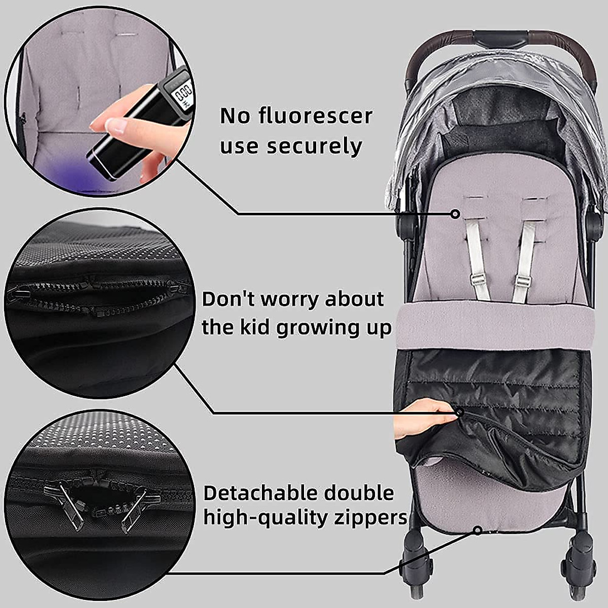 XIFAMNIY Universal Baby Thicken Stroller Footmuff Bunting Sleeping Bag to Protect Baby from Winter Cold Weather in Pushchair, Pram(Grey)