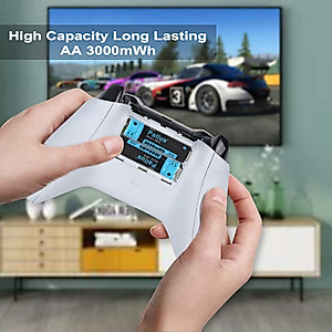 Rechargeable AA AAA Lithium Batteries, 4 Pack 3000mWh Li-ion AA Batteries and 4 Pack 1100mWh AAA Lithium Batteries with Fast Charger