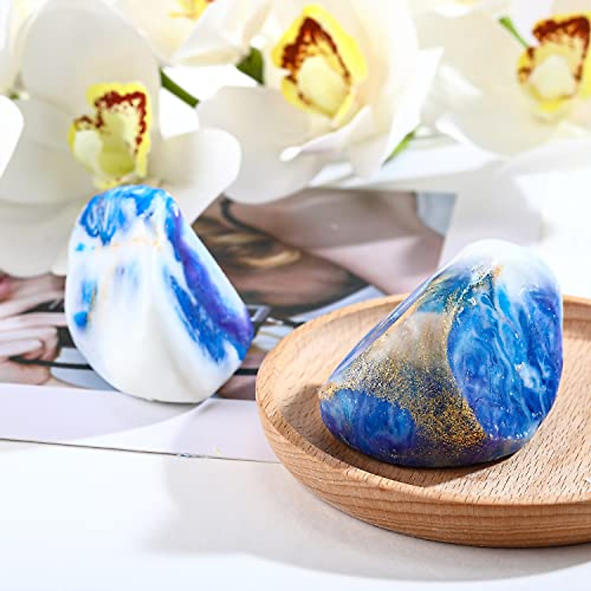 BODY & EARTH Soap Bars 12 Pcs Soap Rocks with Natural Organic Ingredients & Essential Oil, Body Face Hand Gemstone Soap Gift Sets for Women & Men Moisturizes, Best Gift Idea for Christmas