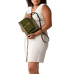 Fossil Women's Kinley Leather Large Crossbody Purse Handbag, Green Moss