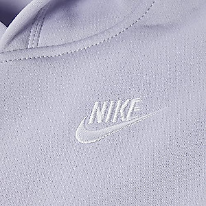 Nike NSW Club Fleece Pullover Hoodie (Big Kids) Oxygen Purple/White LG (Big Kid)