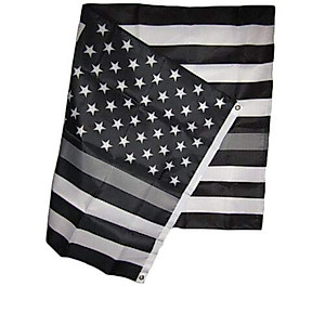 Trade Winds 3x5 USA Thin Gray Line American Correction Officer Law Enforcement Flag Grey Premium Fade Resistant