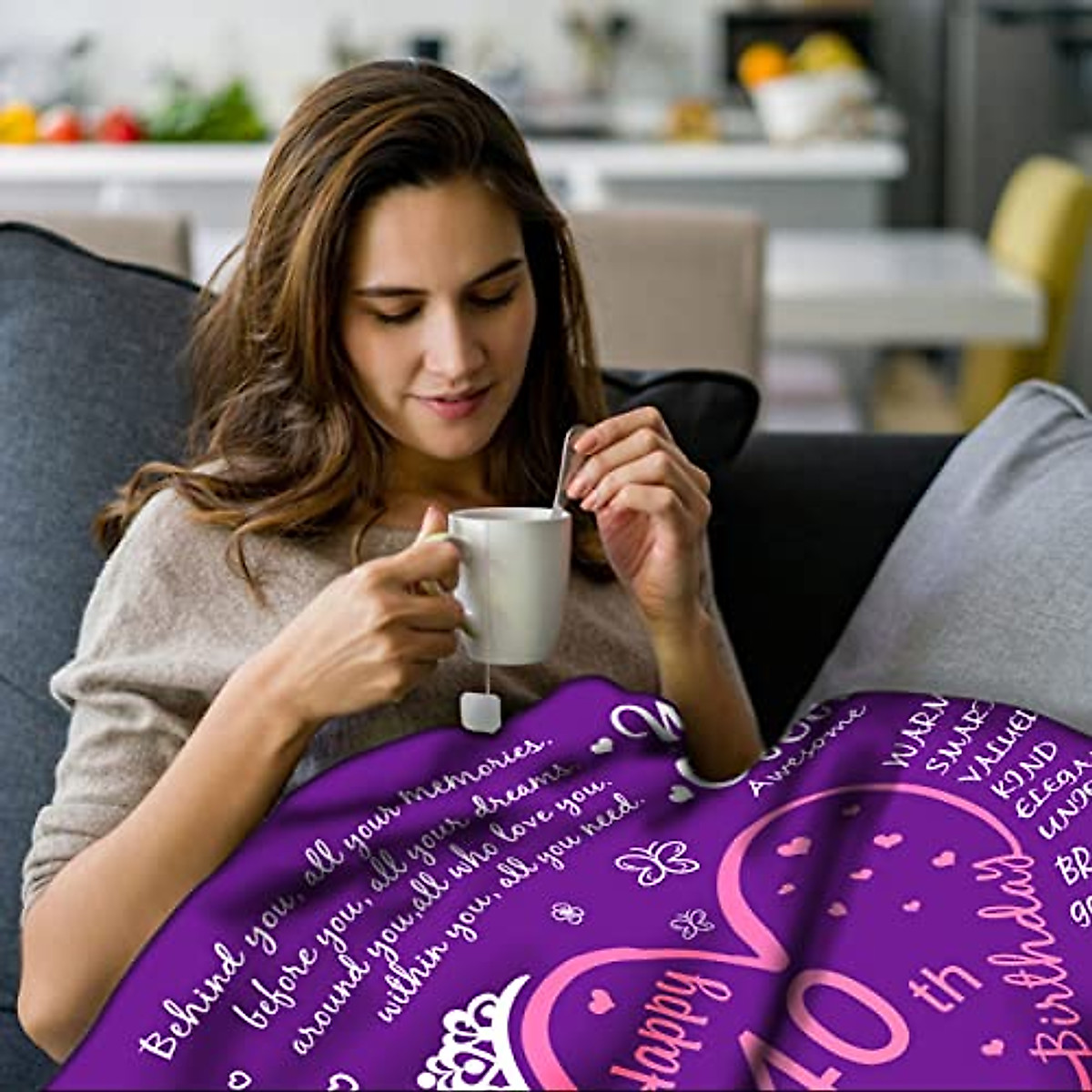 Gltiosr 40th Birthday Gifts Women Throw Blankets, 40th Birthday Gift Ideas, 40th Birthday Decorations, Gifts for Women Turning 40, Gifts for 40 Year Old, Best Birthday Present 1982 - 50" x60 Blanket