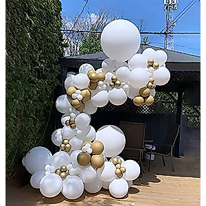 White Balloons,106pcs White Balloon Garland Arch Kit with 18+12+10+5 inch Different Sizes Latex Balloons for Birthday Wedding Baby Shower.