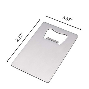 Ponpong Stainless Steel Credit Card Beer Bottle Openers, 10 Pieces