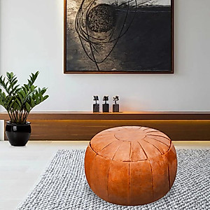 ROTOT Decorative Pouf Cover, Ottoman, Bean Bag Chair, Foot Stool, Foot Rest, Storage Solution or Wedding Gifts (Unstuffed) (Tan)