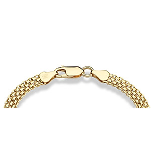 Miabella 18K Gold Over Sterling Silver Italian 6mm Solid Bismark Mesh Link Chain Bracelet for Women, 925 Made in Italy (Length 7 Inches (Small))