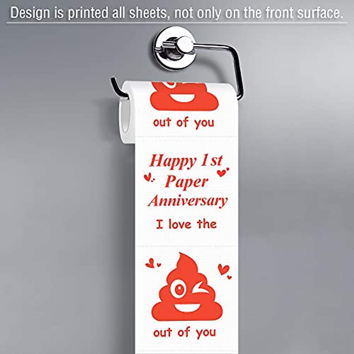 Happy Anniversary Toilet Paper Roll Funny 1st Anniversary for Men and Women Funny Novelty Wedding or Dating Anniversary Present for Him or Her Anniversary Party Decorations Supplies