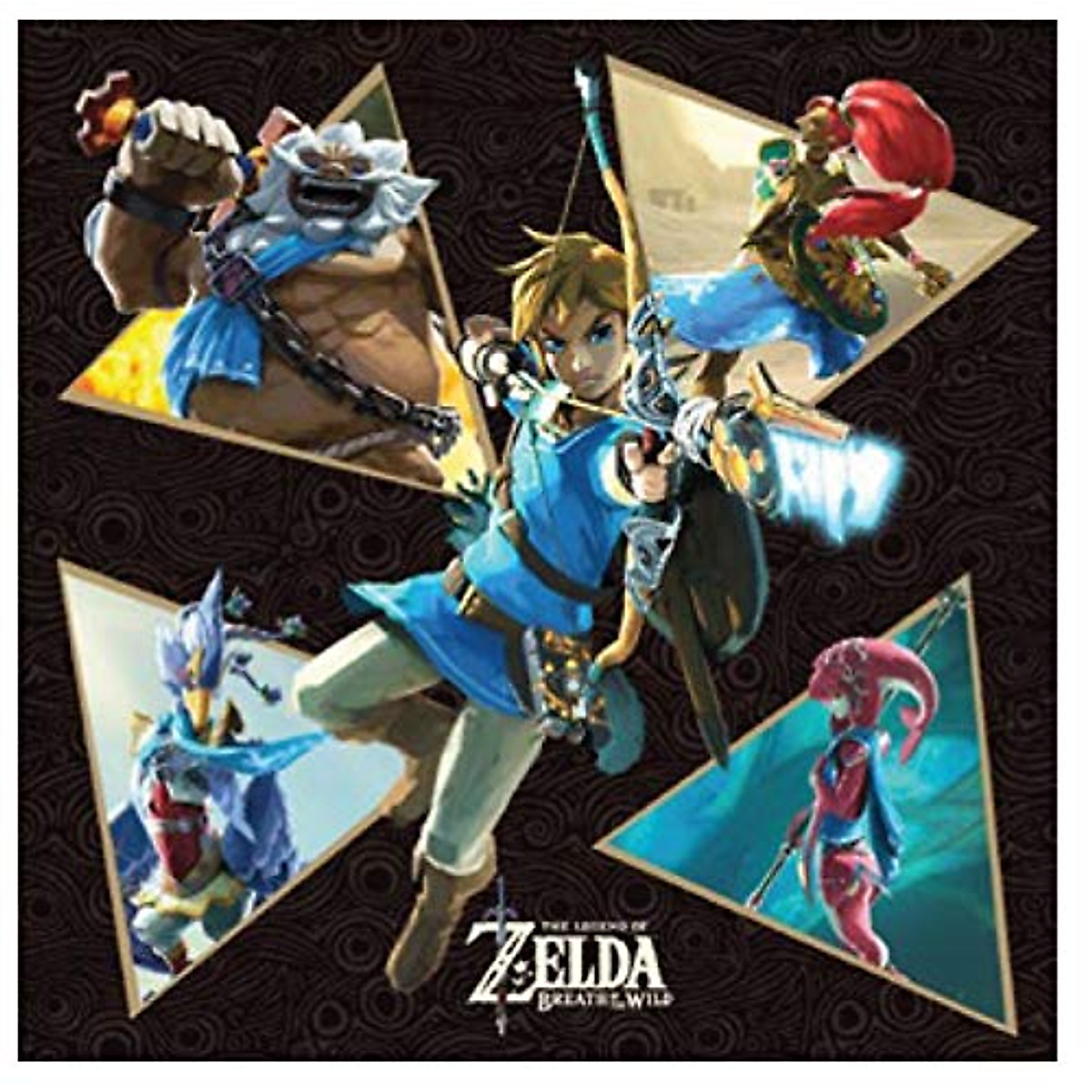 Prolific Art Galleries The Legend of Zelda Canvas Print Poster Wall Art Decor (6x6 inch) - Link with The Four Champions of Hyrule - Daruk,Mipha,Revali and Urbosa