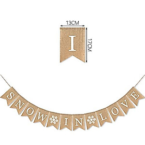 7-gost Burlap Snow in Love Banner Winter Wedding Shower Bridal Shower Garland Decoration