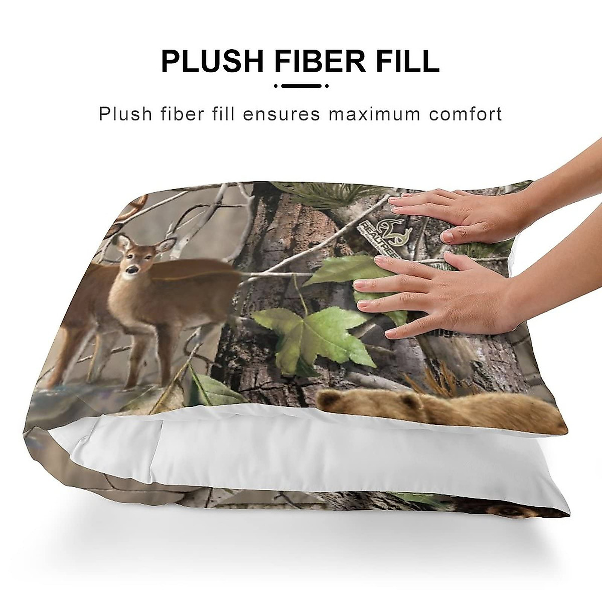 Camo Deer Camouflage Hunting Pillowcase for Body Pillow Long Soft Throw Pillow Case Cover for Bed Couch 20"x54"