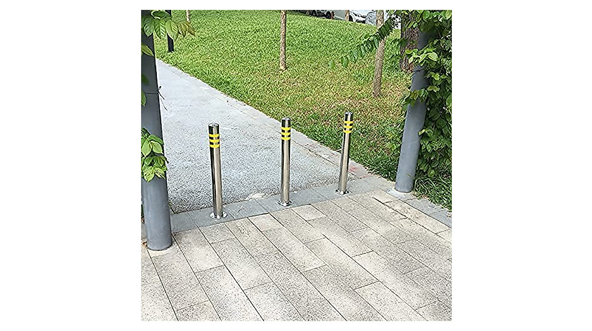 Secure Your Parking with Stainless Steel Security Posts - 2 Pack