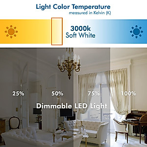 Xtricity LED 5.5W Flame Tip Filament Candelabra Light Bulbs, 60W Equivalent, 500 Lumens, 3000K Soft White, Dimmable, 120V, E12 Candelabra Base, Energy Star, (6 Pack)