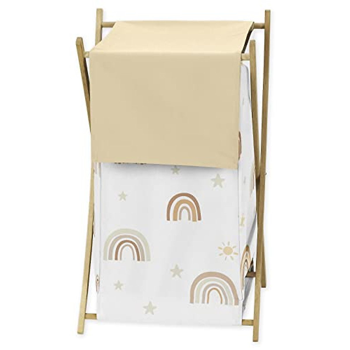 Sweet Jojo Designs Neutral Boho Rainbow Baby Kid Clothes Laundry Hamper - Mustard Yellow Pumpkin Orange Bohemian Sunshine Modern Vintage Beige Gold Taupe Tan