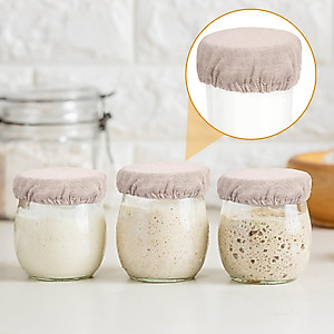 Reusable Fabric Bread Fermentation Cover, Heat Preservation to Increase Fermentation Cover for Bread Rising Sourdough Bread Proofing Cover Sewn Cloth Cover for Sourdough Starter（5 Pack）