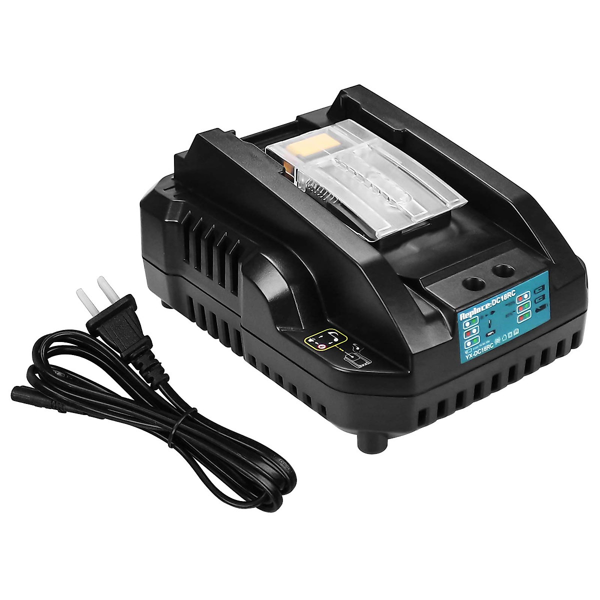 DC18RC DC18RCT Lithium-Ion Battery Charger Compatible with Makita 14.4V-18V Battery LXT BL1415 BL1430 BL1815 BL1820 BL1830 BL1840 BL1850 BL1860 BL1860b