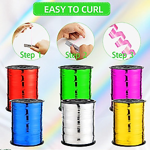 Metallic Curling Ribbon,3/16 inch x 500 Yard Curly Ribbon for Gifts Package Wrapping,Bows,Crafting (Silver)