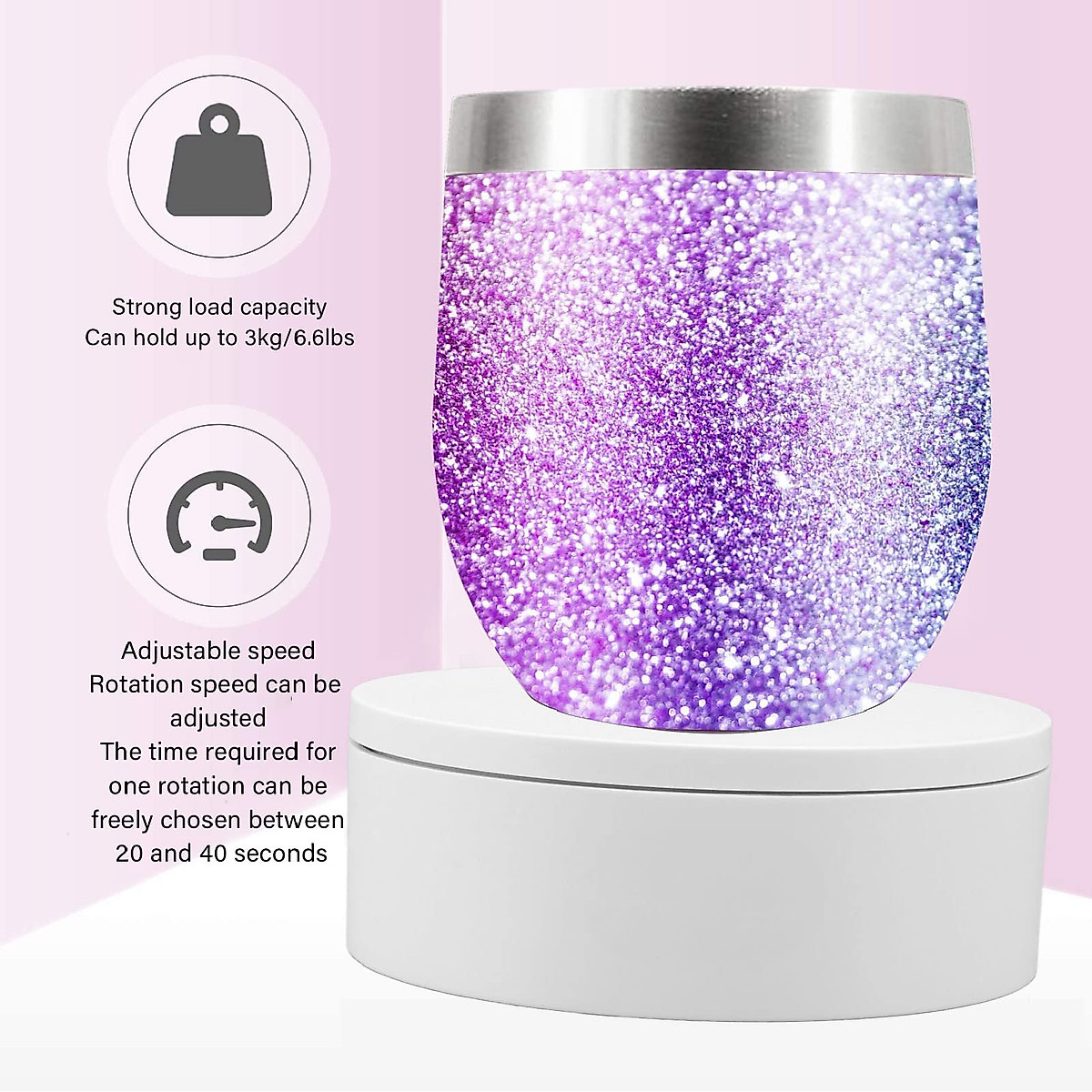 Jiawu Rotating Display Stand, Quiet Motorized Rotating Display Stand, 360° Display Photography Turntable, Adjustable Speed Tray with Remote Control, 3 KG Load Capacity for Products Shows (13cm/5in)