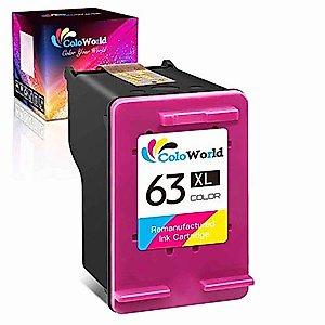 ColoWorld Remanufactured Ink Cartridge Replacement for HP 63XL 63 XL Work with Envy 4520 3634 OfficeJet 3830 3831 5252 4650 5258 5255 DeskJet 3636 3630 1112 1110 3637 3639 Printer (1 Color)