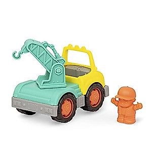 Battat- Wonder Wheels- Set Of 3 Mini Toy Trucks For Kids, Toddlers – Dump Truck, Cement Truck, Tow Truck – Recyclable Materials- Mini Toy Characters- Construction- 1 year +