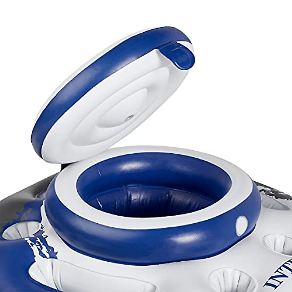 Intex Mega Chill Swimming Pool Inflatable Floating 24 Can Beverage Cooler Holder for Swimming, Boating, Tubing, BBQ's and More, Blue