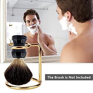 Shaving Brush Stand, Brush Shaving Holder, Stainless Steel Stand Holder Lightweight Space Saver Shave Brush Stand for Daily Shaving and Barber Tool