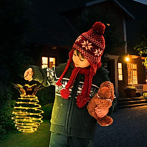 MUEQU 2Pcs Garden Solar Lights, Waterproof LED Solar Hanging Lantern Pineapple Fairy String Light,Solar Patio Lights Night Light for Yard Outdoor Home Decoration Light (Warm White)