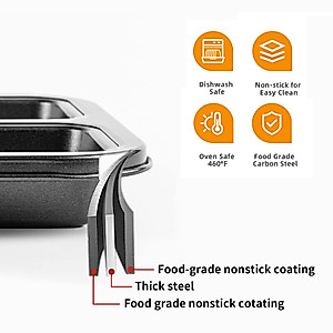 Yomvzake Brownie Pan, Black Mini Square Muffin Pan Nonstick 6-Cavity Small Cupcake Pan Individual Brownie Mold for Baking Brownie Muffin Cupcake Keto Fat Bombs, Great for Halloween, Christmas