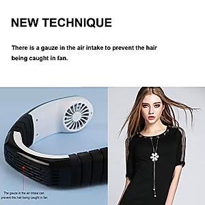 Eonthry USB Portable Air Cooler Mini Electric Air Conditioner Neck Cooling Fan (Updates Black)