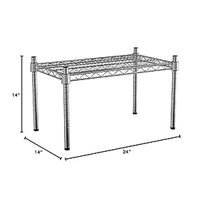 Krollen Industrial 14" x 24" NSF Chrome Wire Stationary Dunnage Storage Rack with 14" Posts Ideal for Commercial Kitchen Home Garage Warehouse Shelters