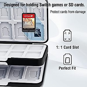 NOOP Switch Game Case for Nintendo Switch with Micro SD Memory Cards Holder, Customized Pattern Game Card Case with 48 Game Card Slots and 24 Micro SD Card Slots (48 Slots(Joy-Con Grip))
