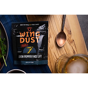 Kosmos Q Seven Pepper Face Lift Wing Dust - 5 Oz Bag for Wings, Popcorn & More - Dry BBQ Hot Wings Rub with 7-Pepper Blend, Garlic & Onion (Seven Pepper)