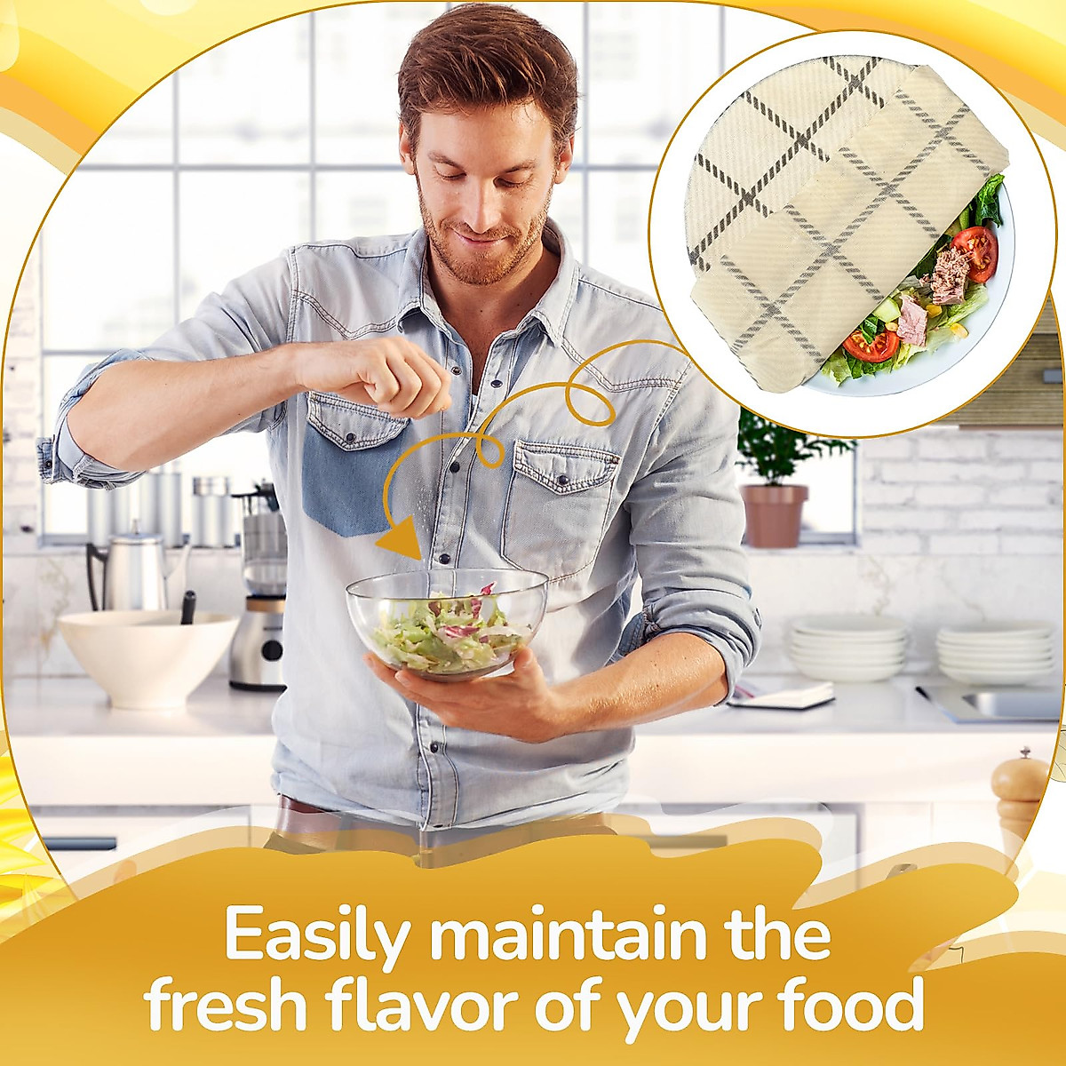 Mindsoft 17 x 23 Inch Reusable Beeswax Food Wrap for Bread Sandwich Wrapper Beeswax Paper Organic Bowl Dishes Covers Sustainable Food Cheese Fruit Snacks Storage Containers Keeper