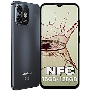 Ulefone Note 16 Pro Unlocked Phones NFC, 8-core 16+128GB Factory Phone, Android 13 OS Cell Phone, 50MP Rear Camera, 8MP Front Camera, 6.52” Display, 4400mAh, OTG T-Mobile 4G Smartphones | Black