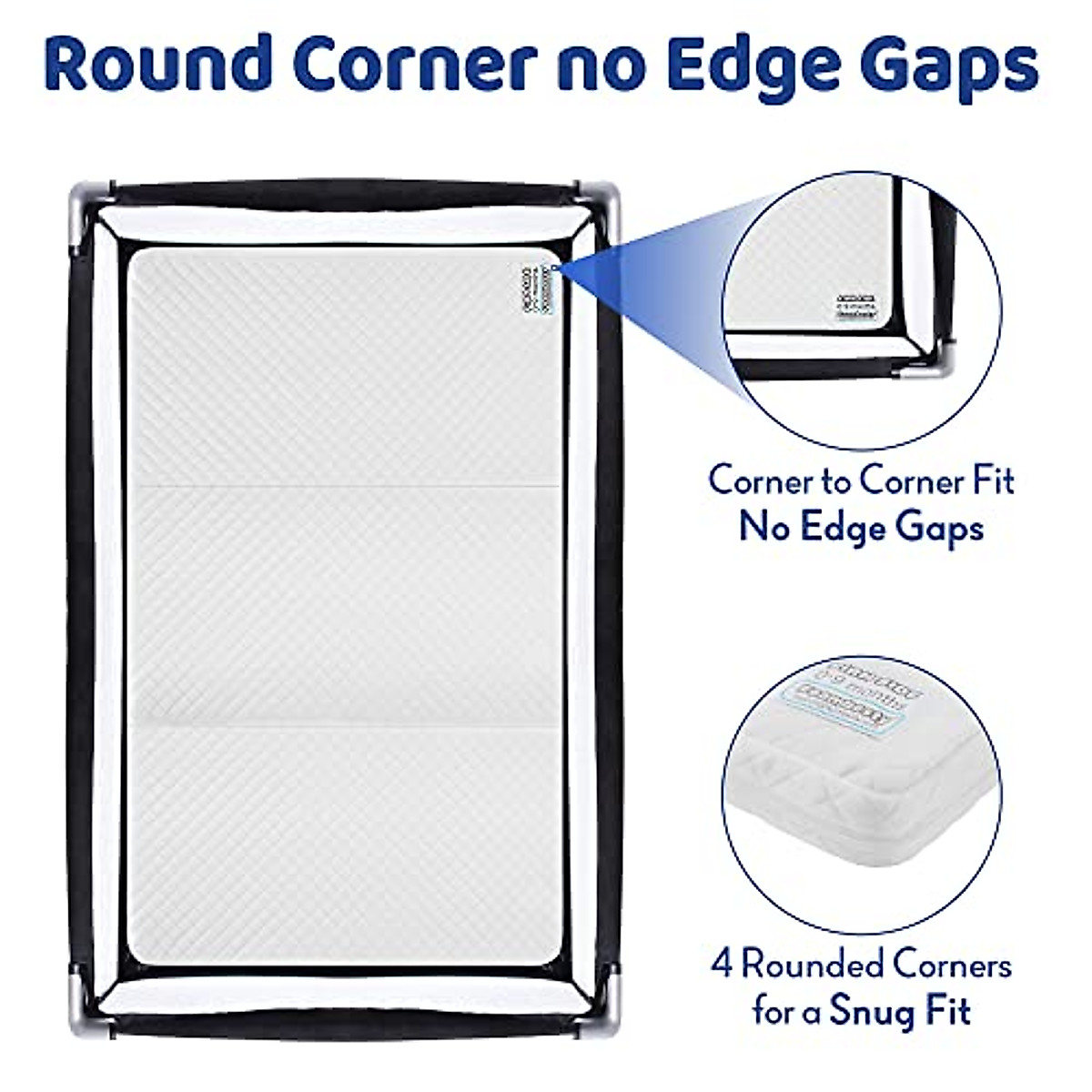 Foambesty®️ Tri-fold Pack n Play Mattress Pad, Portable Pack and Play Mattress, Dual Sided Playard Pad Playpen Foam for Baby & Toddlers, Mini Crib Mattress Nap Mat (38''x26''), Includes Carry Bag