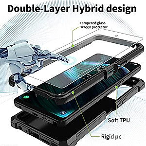 SDDFRHGH for TCL Stylus 5G 2022 Phone Case with Screen Protector (Tempered Glass),Slim TPU Rugged Corners Bumper Cover Case for TCL Stylus 5G 2022 6.81" (T779WW)-Purple Butterflies Flower