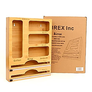 SIREX Ziplock Bag Organizer, Plastic - Ziploc Bag Storage, Zip Lock Bag Organizer for Drawer, Baggie - Sandwich Bag Organizer for Drawer, Bag Storage for Kitchen