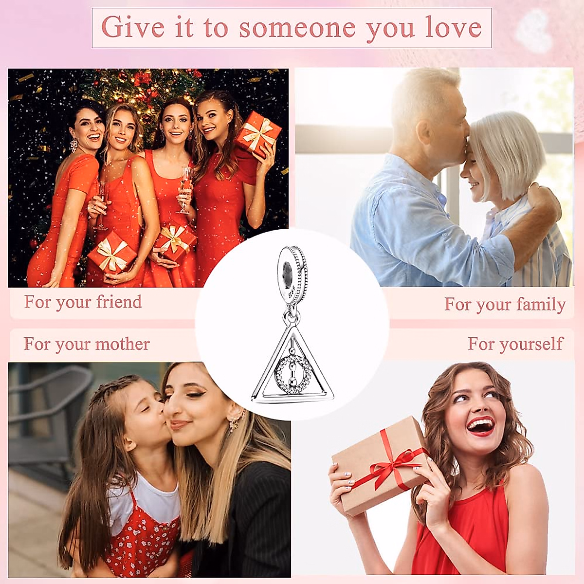 HappyStar 925 Sterling Silver Charms for Pandora Charms Bracelets and Necklaces Beads Charms Jewelry Mother's Day Gift for Women （With one Spacer Bead Charms