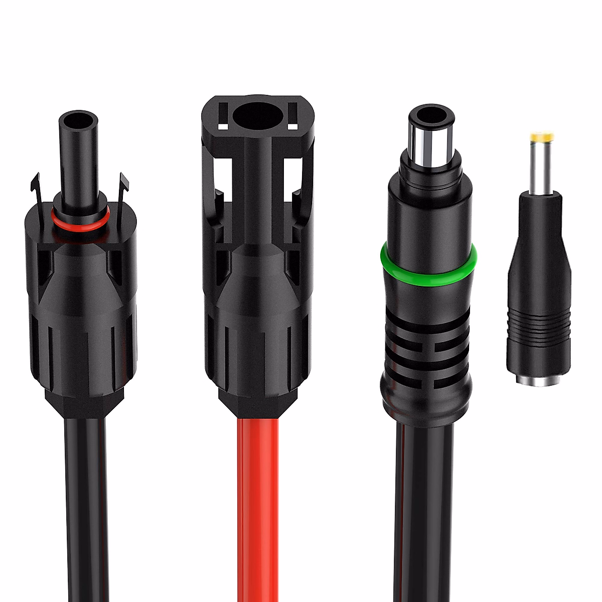 PolyEnergy Solar Connector to 8mmDC Power Plug with DC 5.5x2.1mm Converter Cable 100W 200W Solar Panel Portable Solar Panel for Solar Generator Portable Power Station 12AWG Flexible and Heavy Gauge